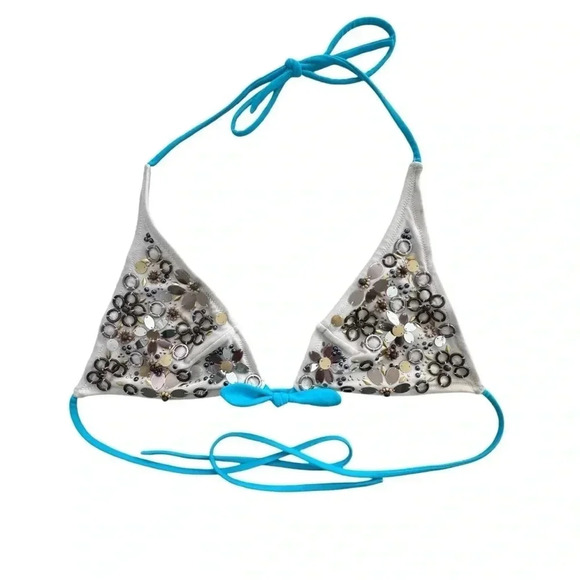 Victoria's Secret | Swim | Victorias Secret Small Ivory Beaded Bikini ...